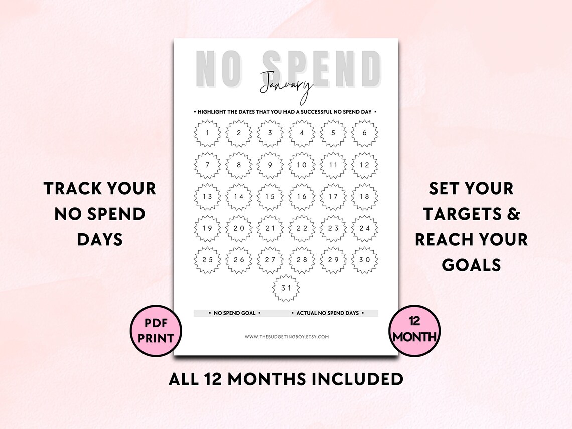 No Spend Challenge, No Spend Savings Challenge, Monthly Spending ...