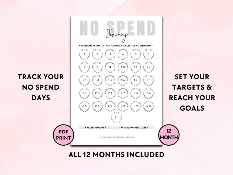 No Spend Challenge, No Spend Savings Challenge, Monthly Spending ...
