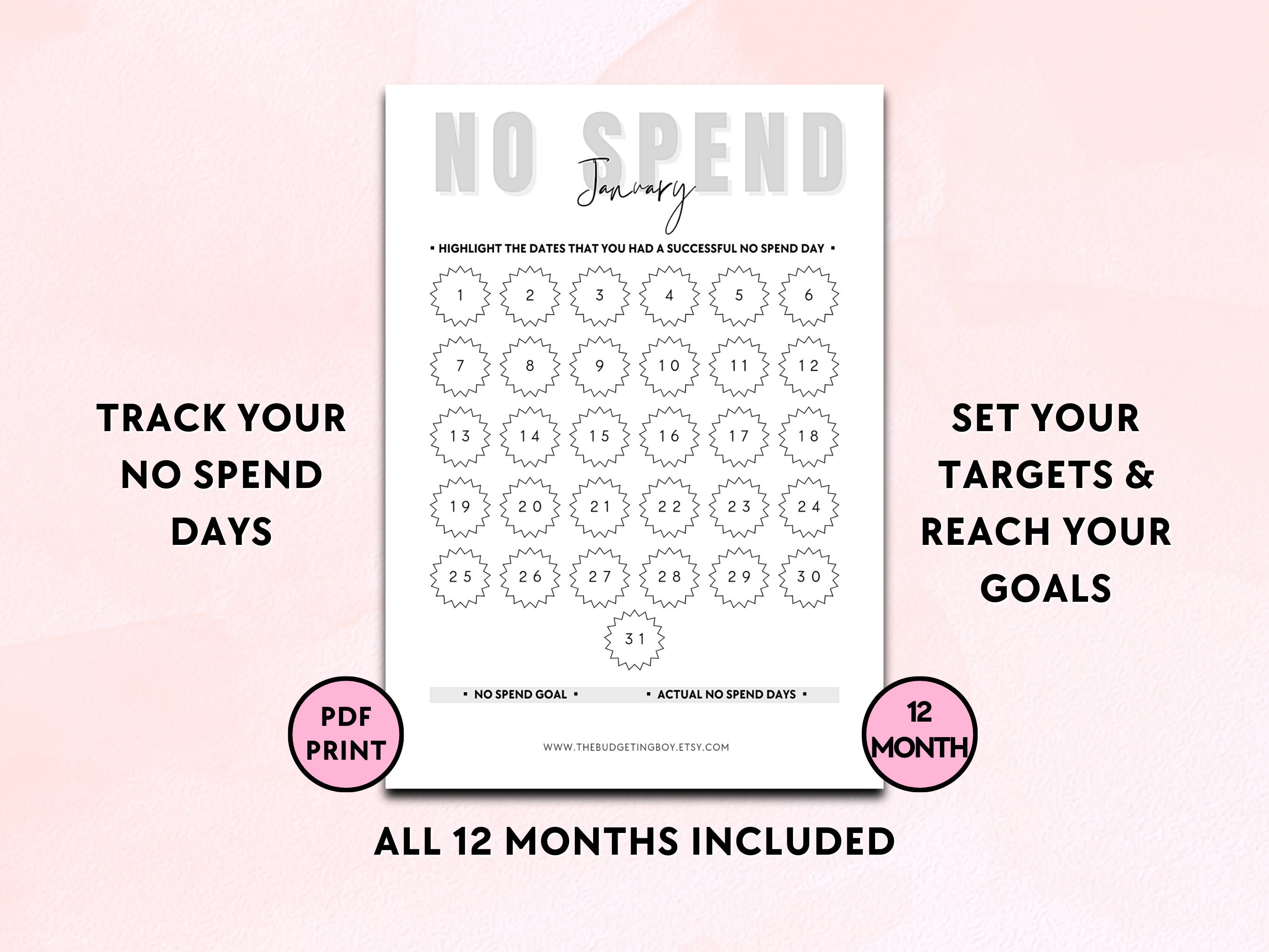 No Spend Challenge, No Spend Savings Challenge, Monthly Spending ...