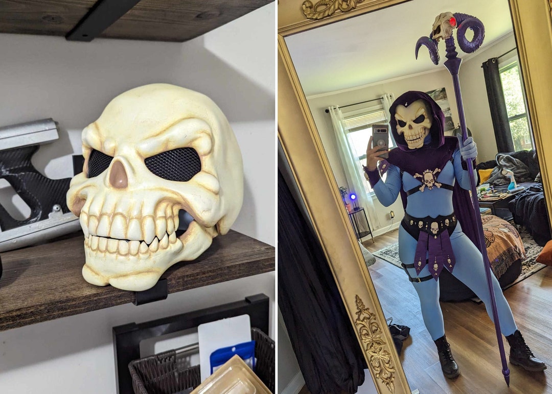 Wearable Skeleton Head Mask 3D Print Halloween Cosplay - Etsy