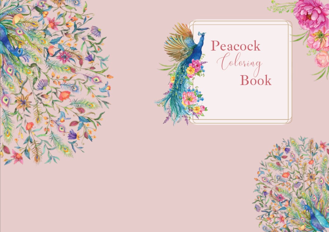 Peacock Coloring PDF Book: Coloring Book for Kids and Adults - Etsy