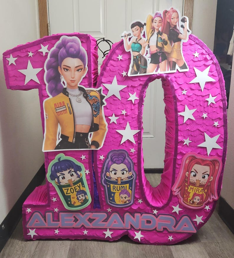 Kpop Demon Hunters Piñata Huntrix Age Piñata Hot Pink Piñata - Etsy