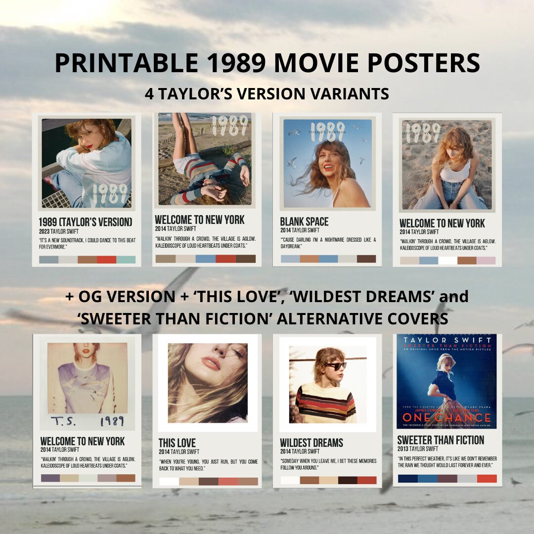 PRINTABLE 1989 POSTERS Taylor Swift Movie Posters - Etsy