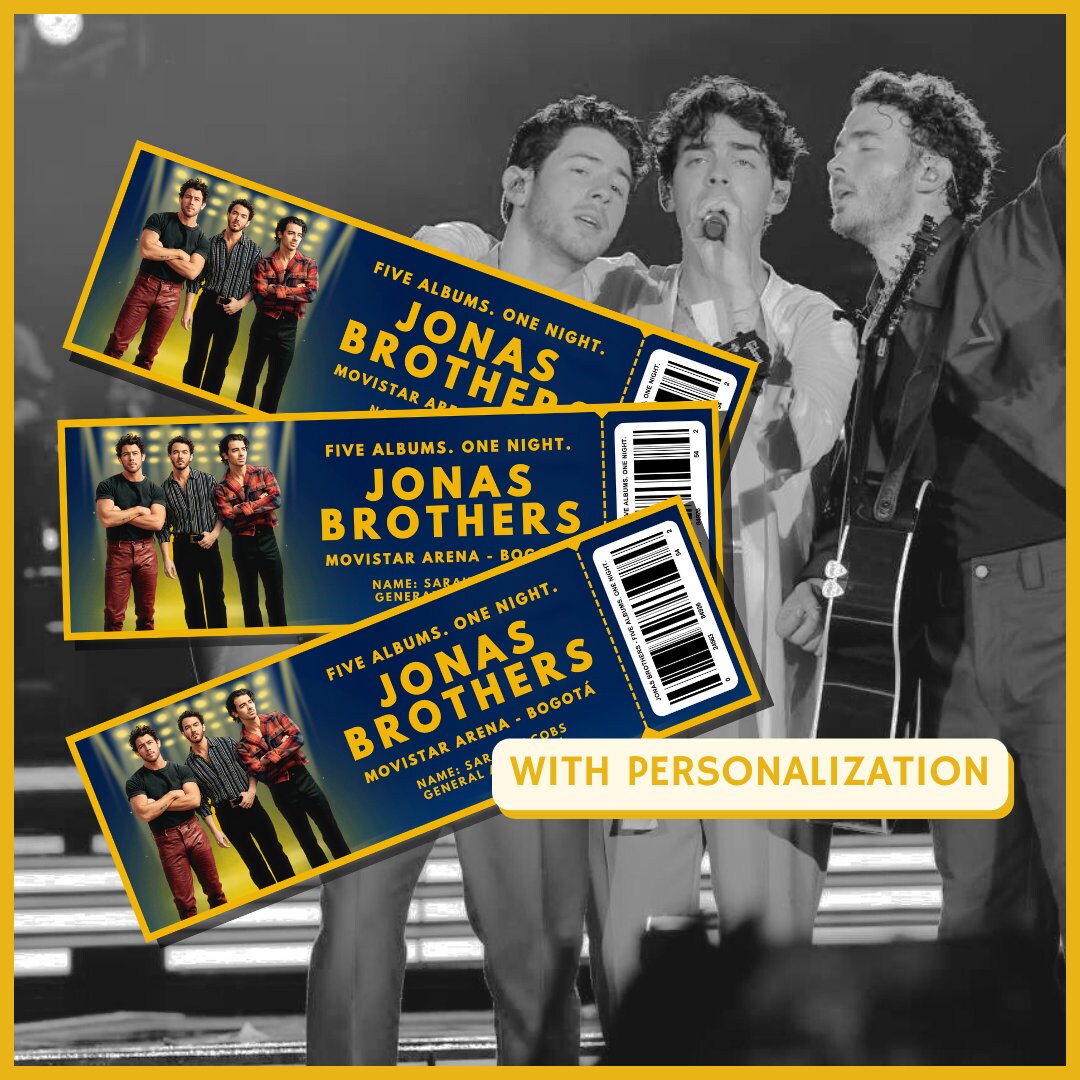 Decorative Ticket Jonas Brothers Five Albums. One Night. Tour WITH ...