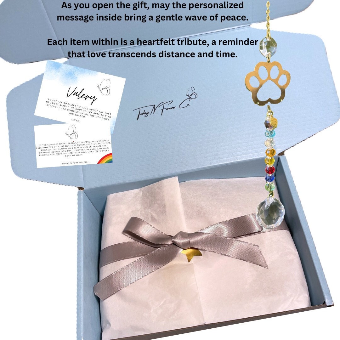 Pet Memorial Suncatcher- 7 Chakras, Rainbow Bridge,paw Print,pet Loss ...