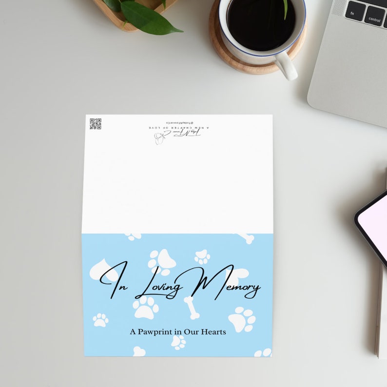 In Loving Memory: Pawprints in Our Hearts| Pet Loss Sympathy Card With ...