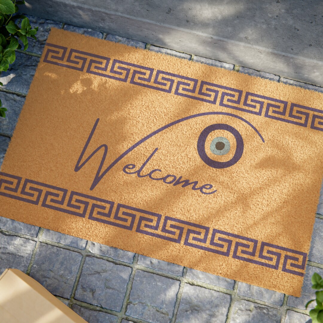 Doormat: Evil Eye, House Protection Gift, Greek Evil Eye Protection ...