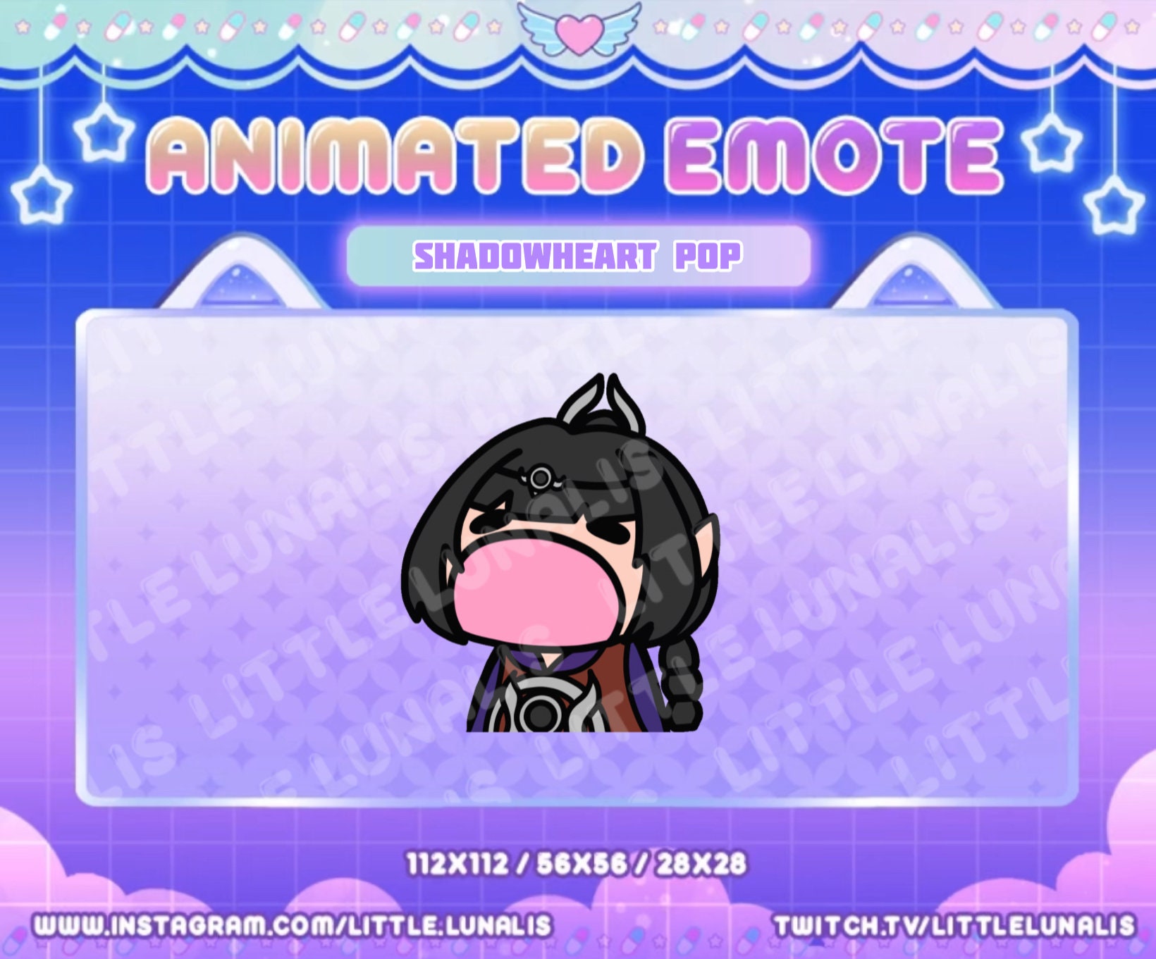 Animated Cute Shadowheart Pop Emote for Twitch Streamers - Etsy