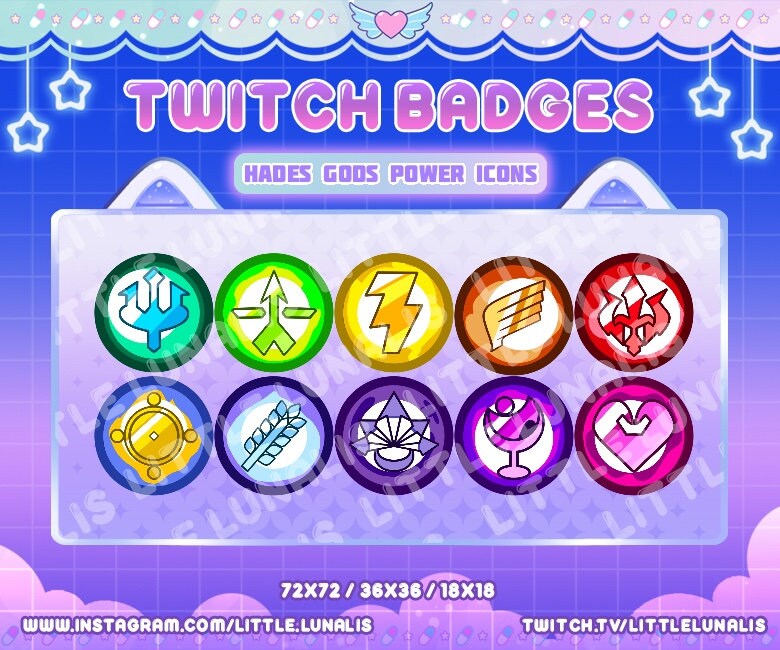 Hades God Power Icon Sub Badges for Twitch Zagreus, Greek, Athena ...
