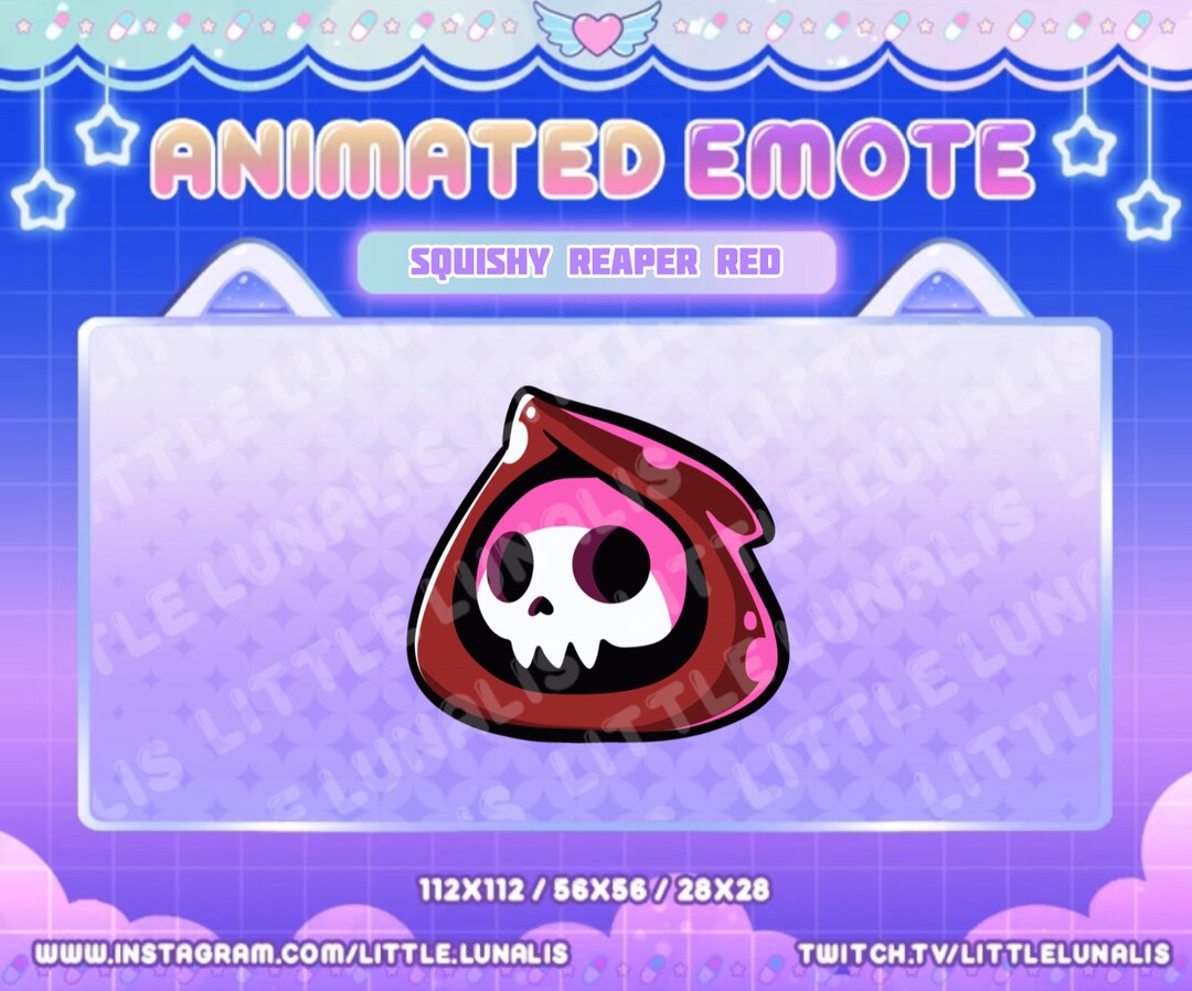 Animated Squishy Red Reaper Skull Emote for Twitch Streamers - Etsy