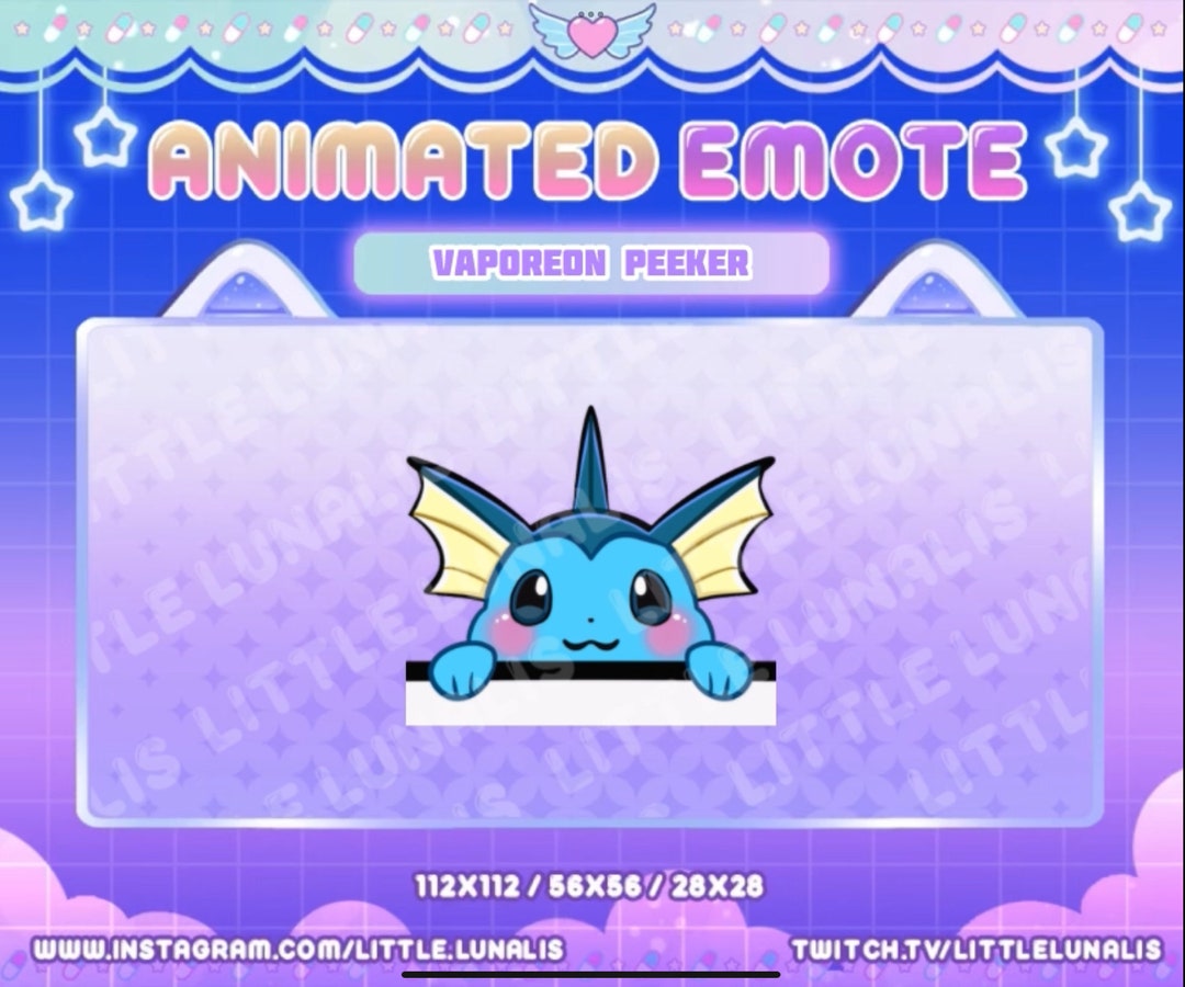 Animated Cute Peeking Vaporeon Emote | Twitch | Youtube | Discord ...