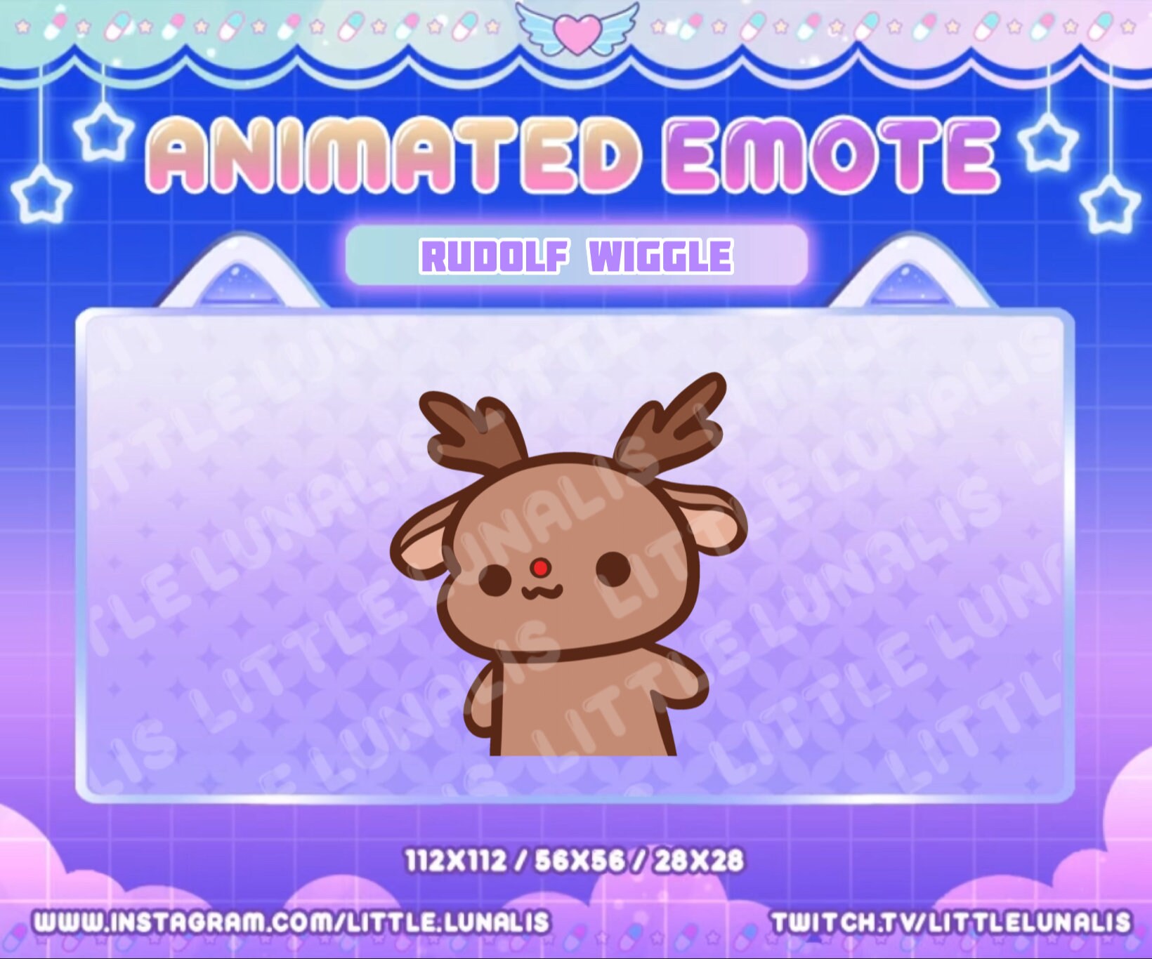 Cute Animated Rudolf Wiggle Emote for Twitch Streamers, Youtube ...