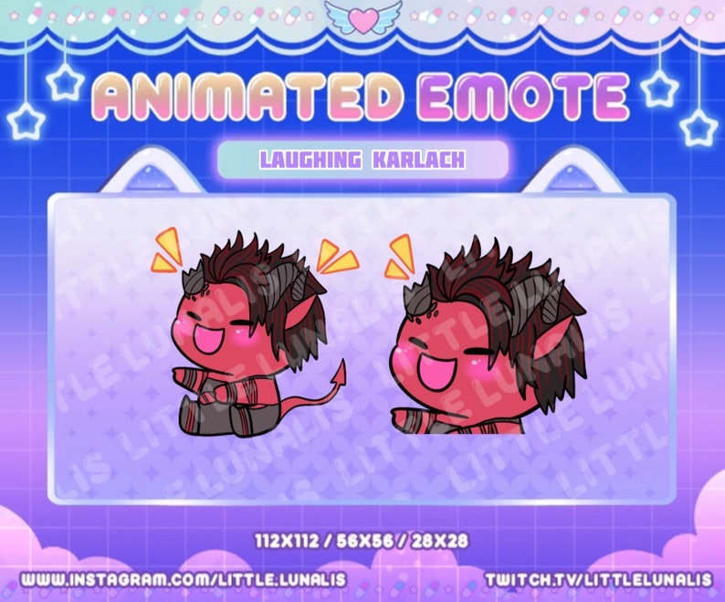 Cute Animated Laughing Karlach Emote for Twitch Streamers, Youtube ...