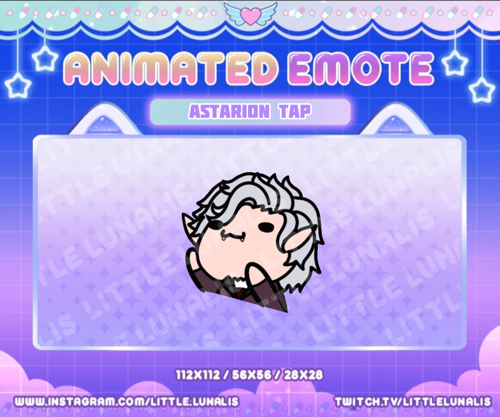 Cute Animated Astarion Tap Emote | Twitch Streamers | Youtube | Discord ...