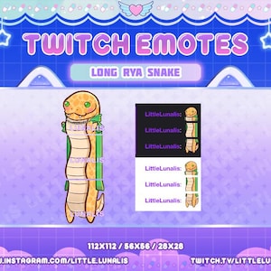Cute Long Rya Snake Emote | Twitch Streamers | Discord | Youtube ...