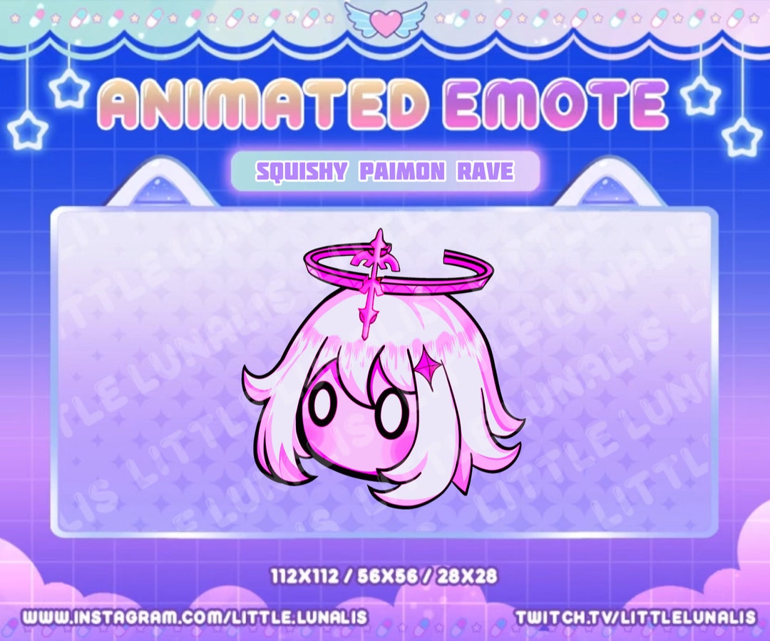Animated Squishy Paimon Rave Emote | Twitch Streamers | Discord ...