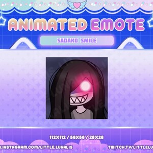 Animated Spooky Sadako Smile Emote for Twitch Streamers, Discord ...