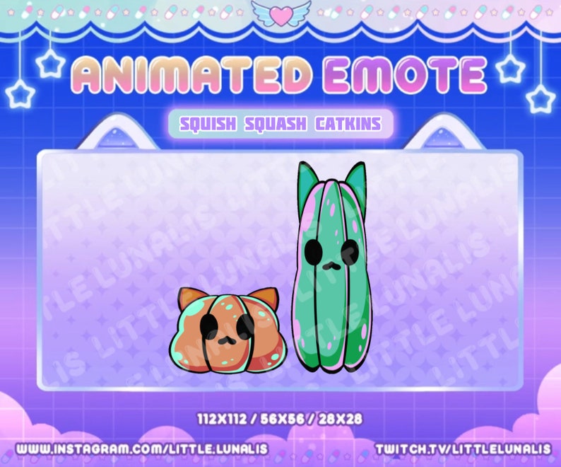 Animated Cute Squish Squash Cat Pumpkin Emote for Twitch Streamers ...