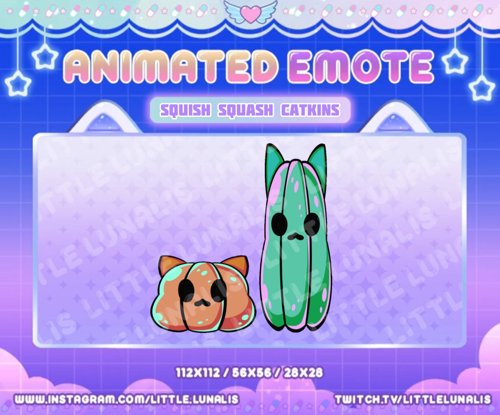 Animated Cute Squish Squash Cat Pumpkin Emote for Twitch Streamers ...