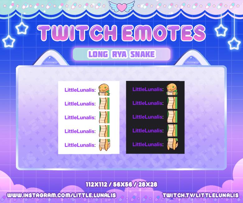 Cute Long Rya Snake Emote | Twitch Streamers | Discord | Youtube ...