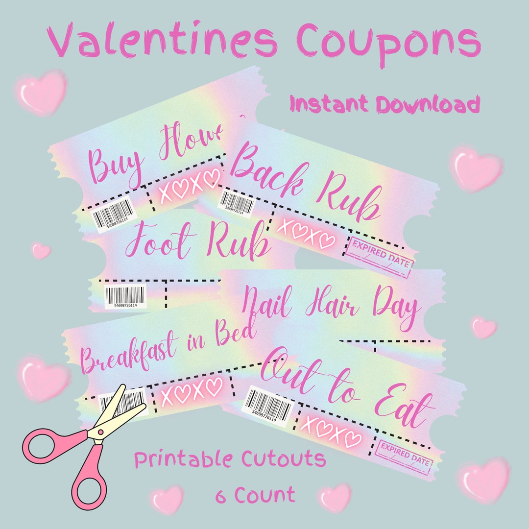 Love Valentines Day Coupon Ticket Affordable Cute Idea Valentines Day ...