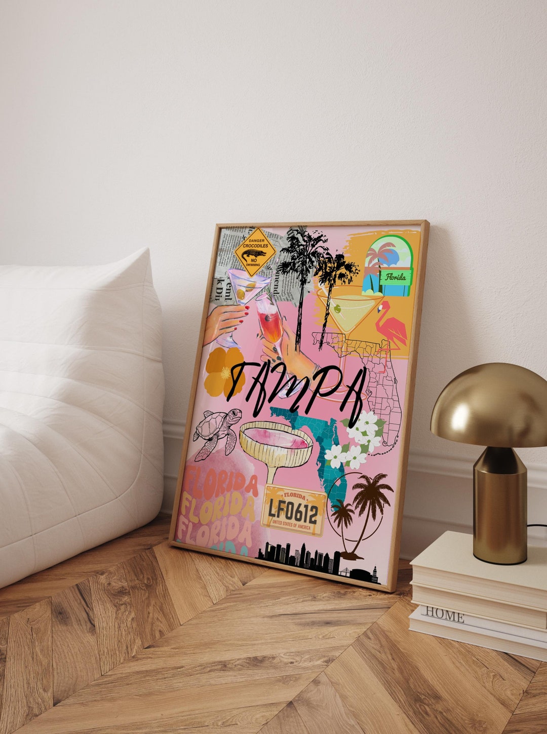 Tampa Florida Art Print: Colorful Preppy City Poster (digital Download ...