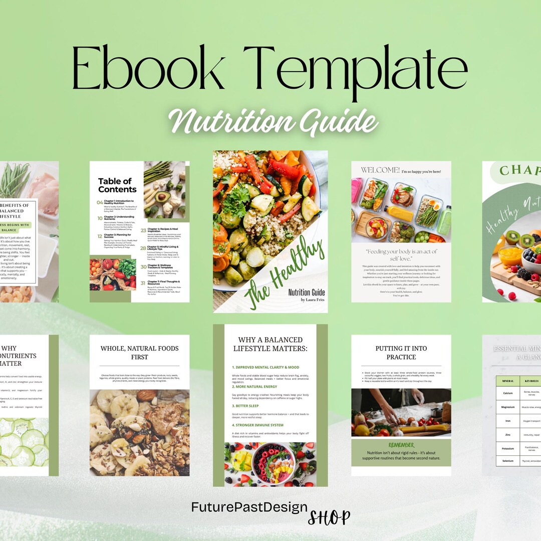 Nutrition Ebook Template, Canva Wellness Guide, Health Coach Planner ...