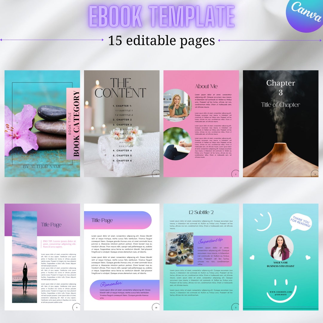 Pink Ebook Template Canva / Spa Ebook Template / Skincare and Beauty ...