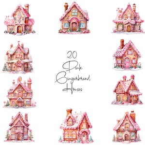 Pastel Pink Gingerbread House Clipart | Gingerbread Clipart Pink ...