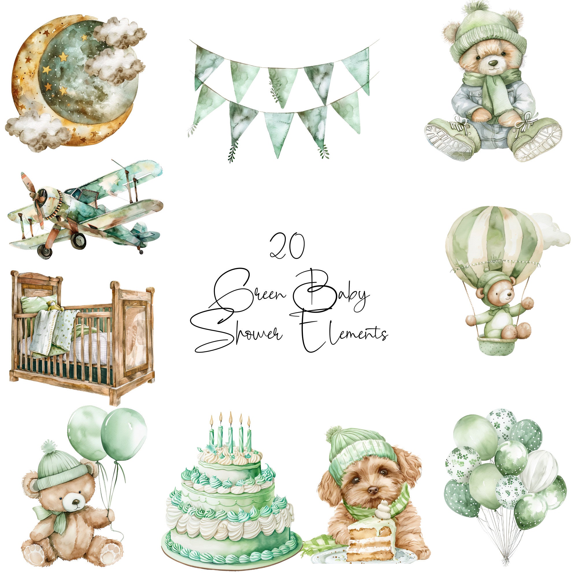 Neutral Baby Shower Clipart | Baby Boy Toy Clipart | Boy Babyshower ...