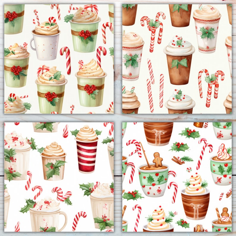 Hot Chocolate Digital Paper Seamless | Hot Chocolate Digital Paper ...