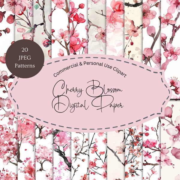Cherry Digital Paper - Etsy