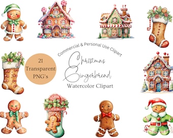 Gingerbread Clipart | Bakery Clipart | Winter Clipart | Gingerbread ...