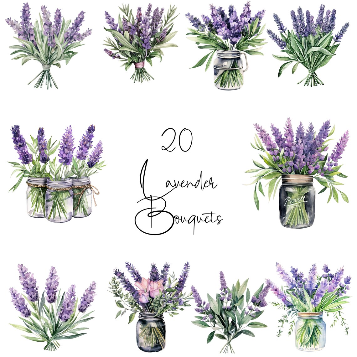 Lavender Flowers Clipart Violet Flower Clipart Lilac - Etsy