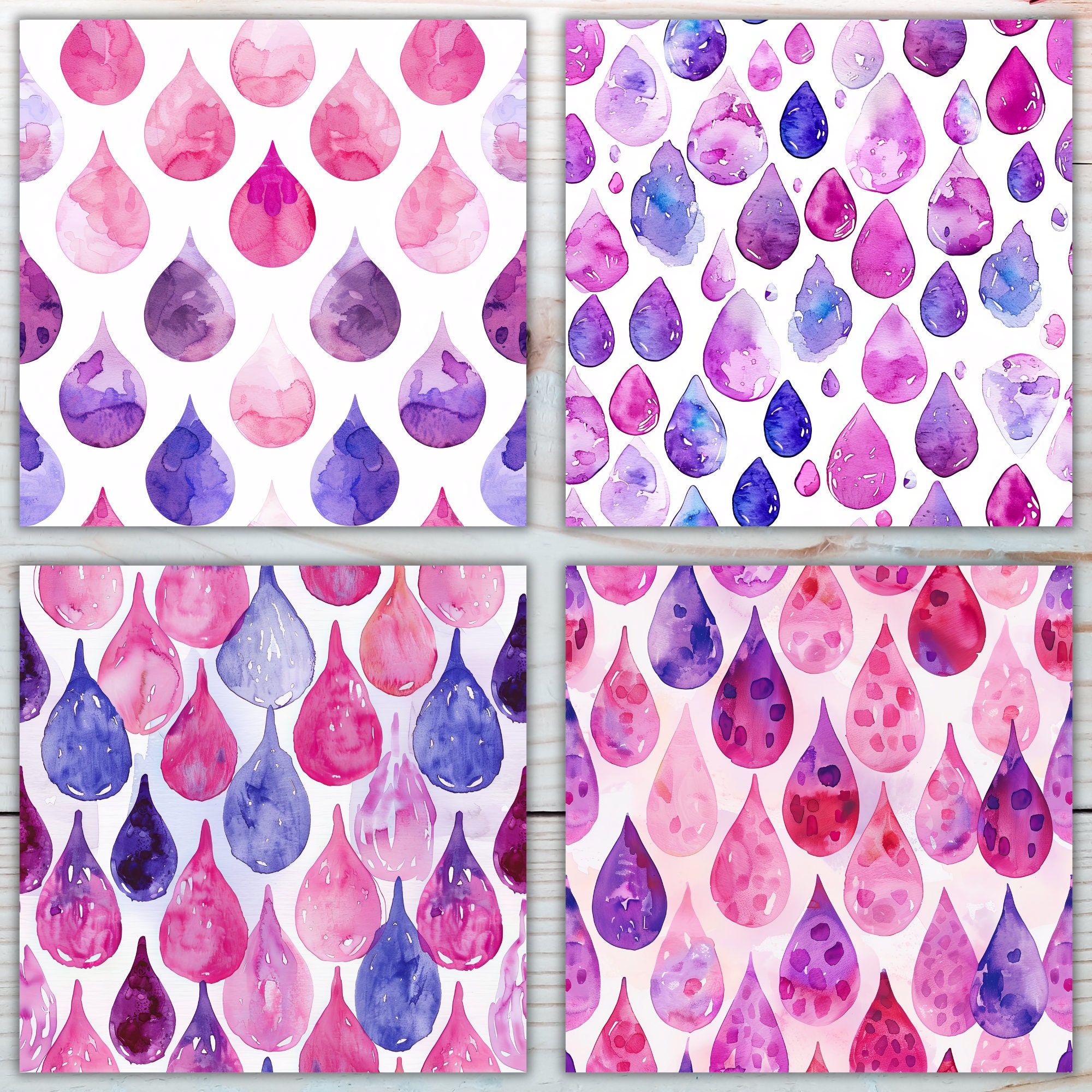 Water Drops Digital Paper Raindrops Digital Paper Rain Junk Journal ...