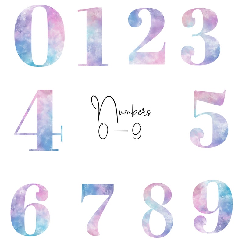 Clipart Pastel Letters and Numbers | Watercolor Letters Clipart | Pink ...