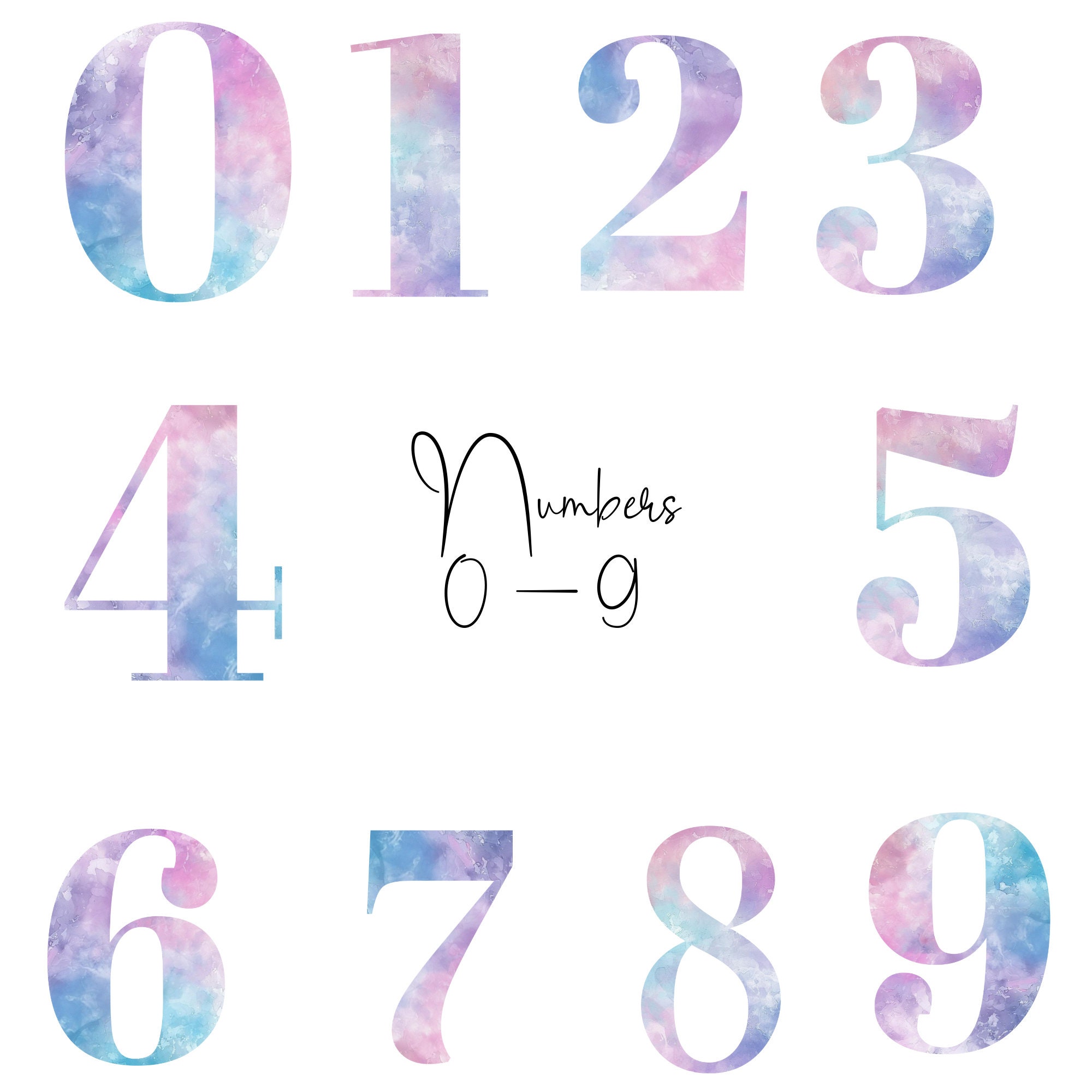 Clipart Pastel Letters and Numbers | Watercolor Letters Clipart | Pink ...