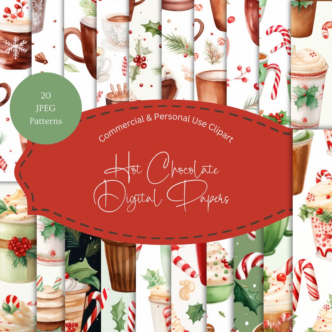 Hot Chocolate Digital Paper Seamless | Hot Chocolate Digital Paper ...