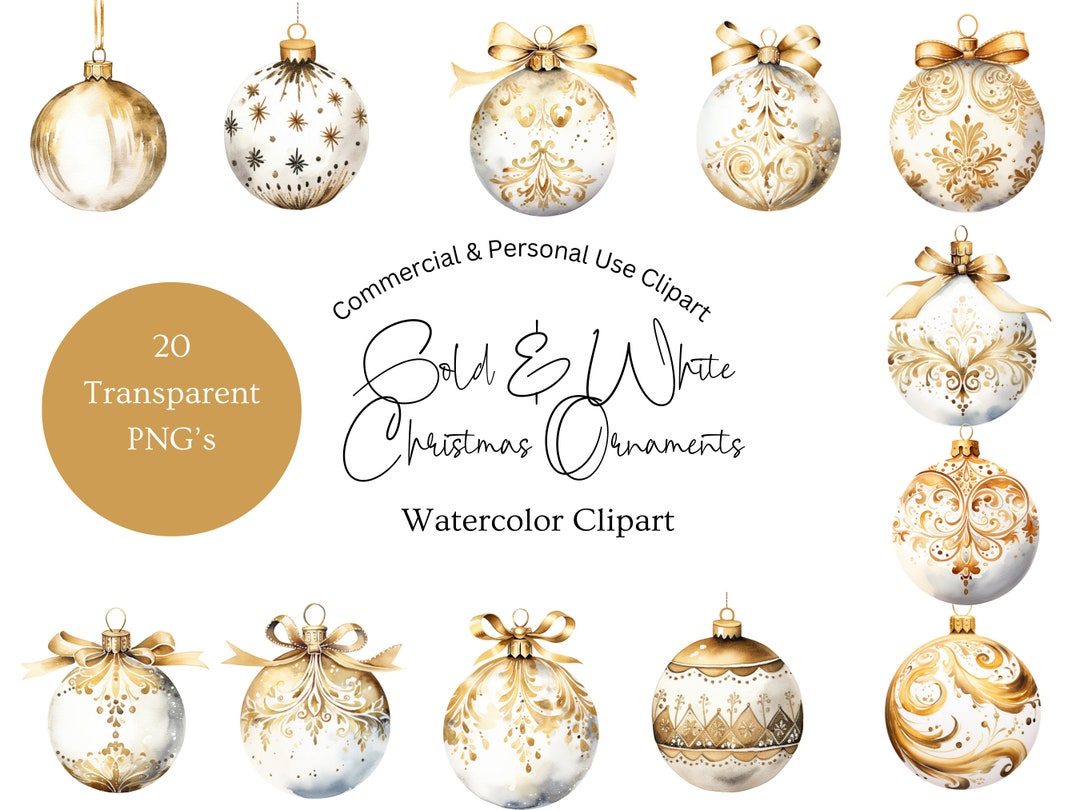 Christmas Balls Watercolor Clipart Watercolor Christmas - Etsy
