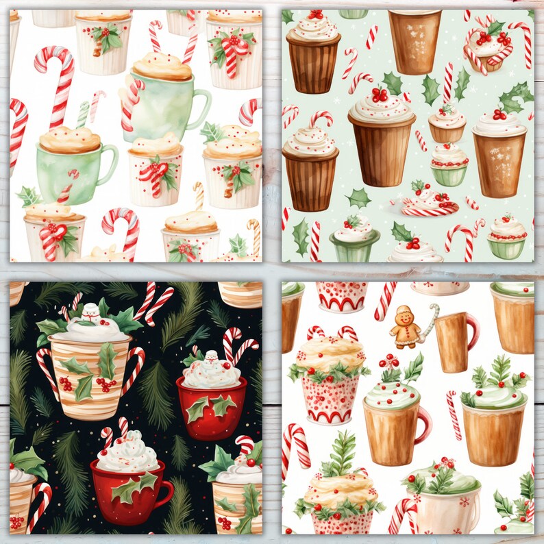 Hot Chocolate Digital Paper Seamless | Hot Chocolate Digital Paper ...