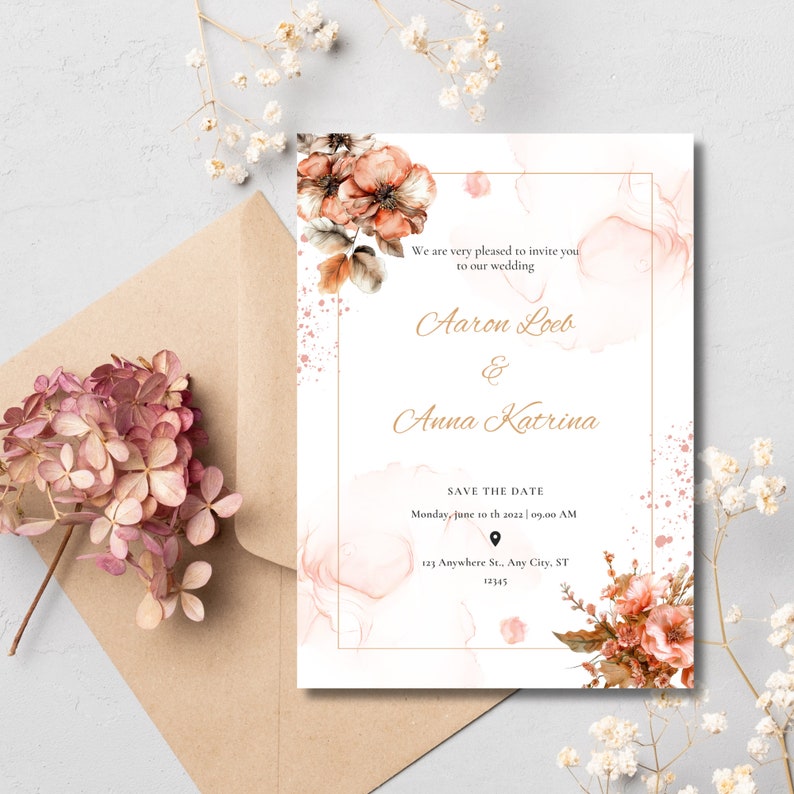 Peach Flowers Clipart | Peach Floral Clipart | Rustic Floral Clipart ...