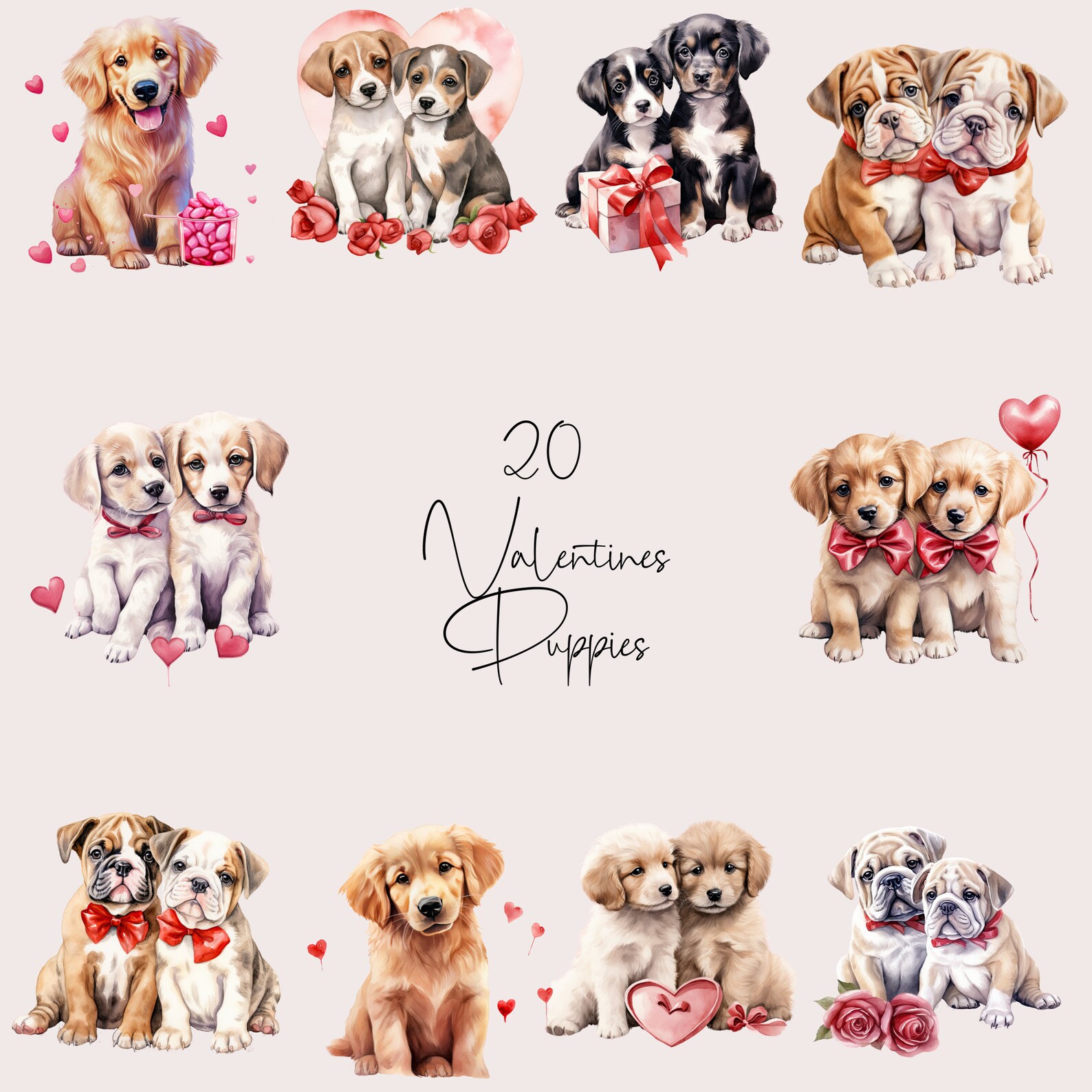 Valentines Puppies Clipart | Valentine Puppy Clipart | Puppy Valentine ...