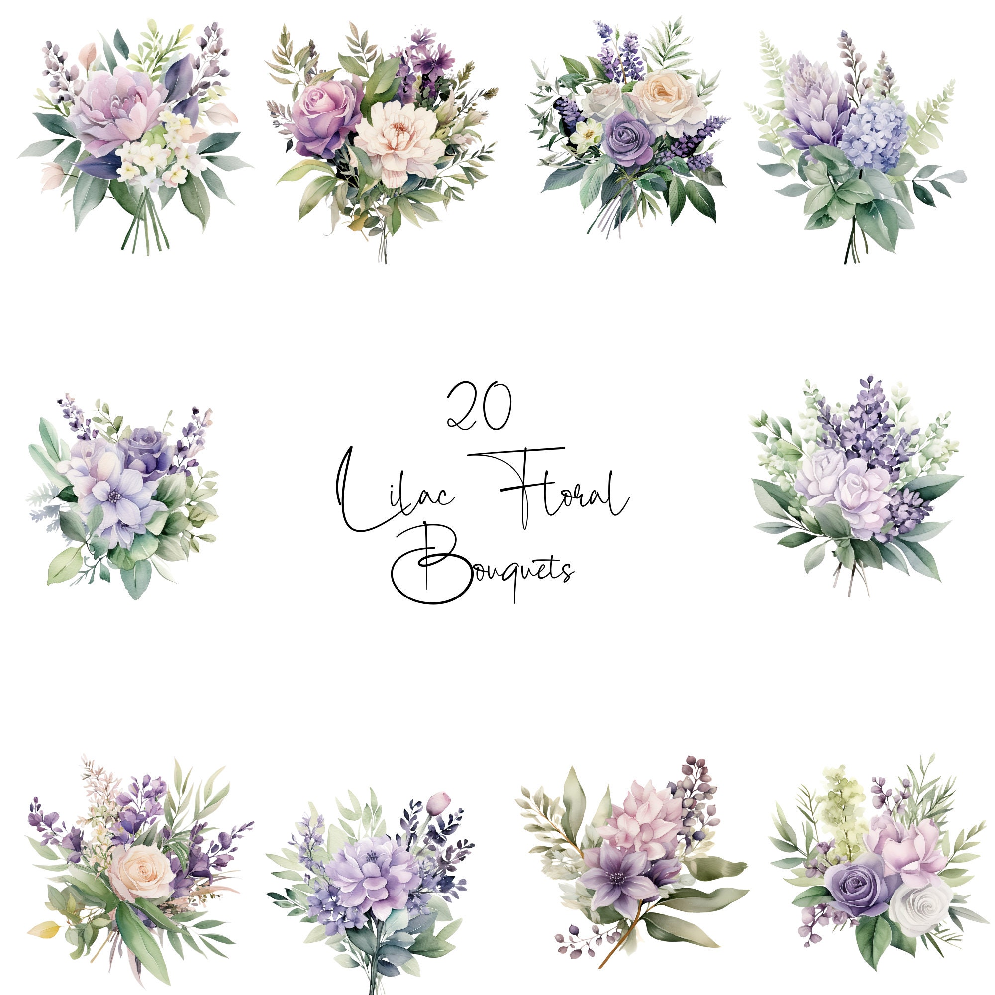 Lilac Flowers Clipart | Violet Flower Clipart | Clipart Neutral Flowers ...