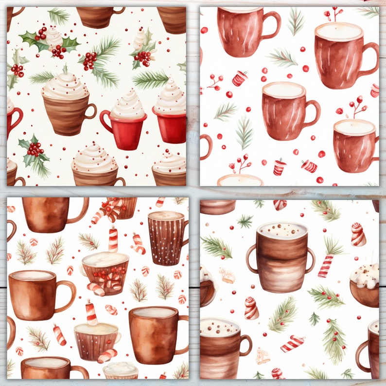Hot Chocolate Digital Paper Seamless | Hot Chocolate Digital Paper ...