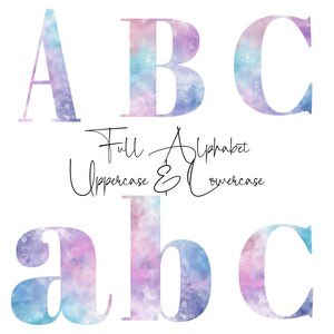 Clipart Pastel Letters and Numbers | Watercolor Letters Clipart | Pink ...