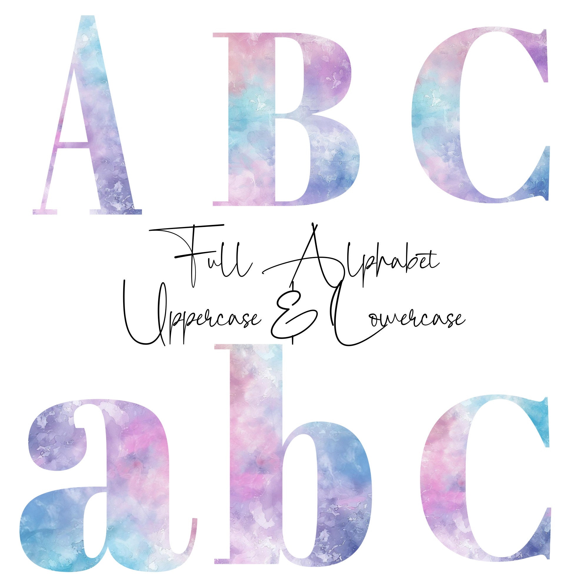 Clipart Pastel Letters and Numbers | Watercolor Letters Clipart | Pink ...