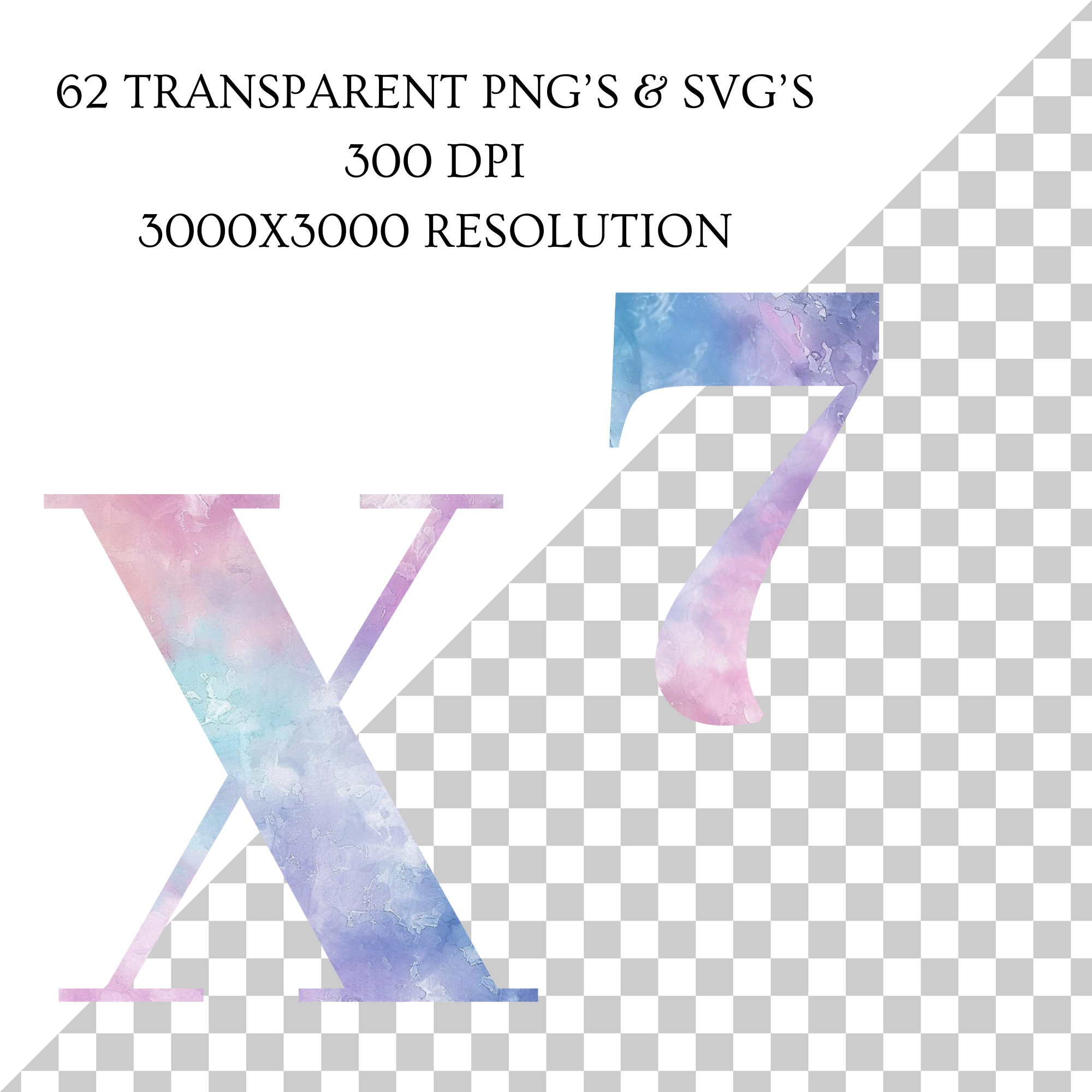 Clipart Pastel Letters and Numbers | Watercolor Letters Clipart | Pink ...