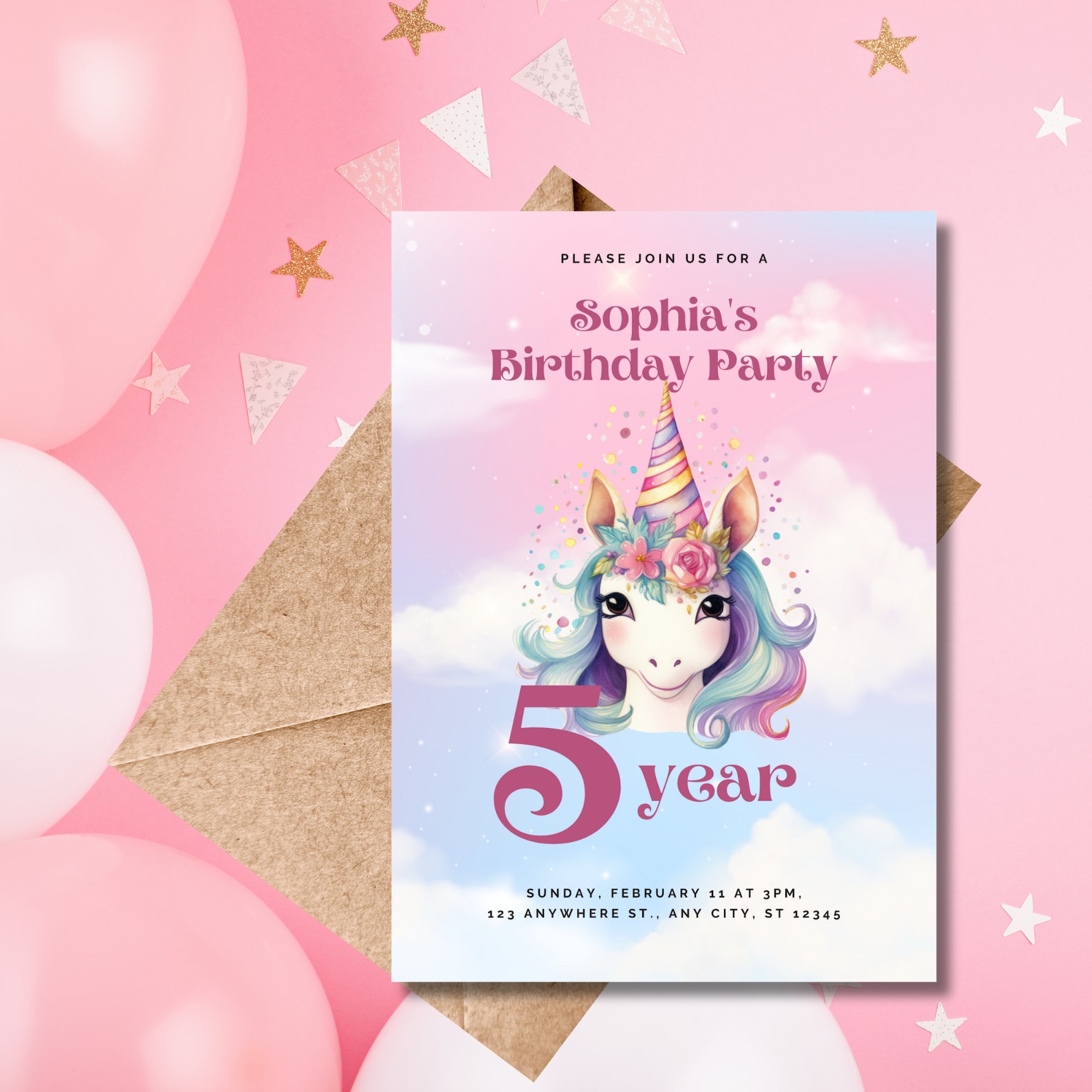Unicorn and Cupcakes Clipart | Pastel Birthday Clipart | Birthday Girls ...