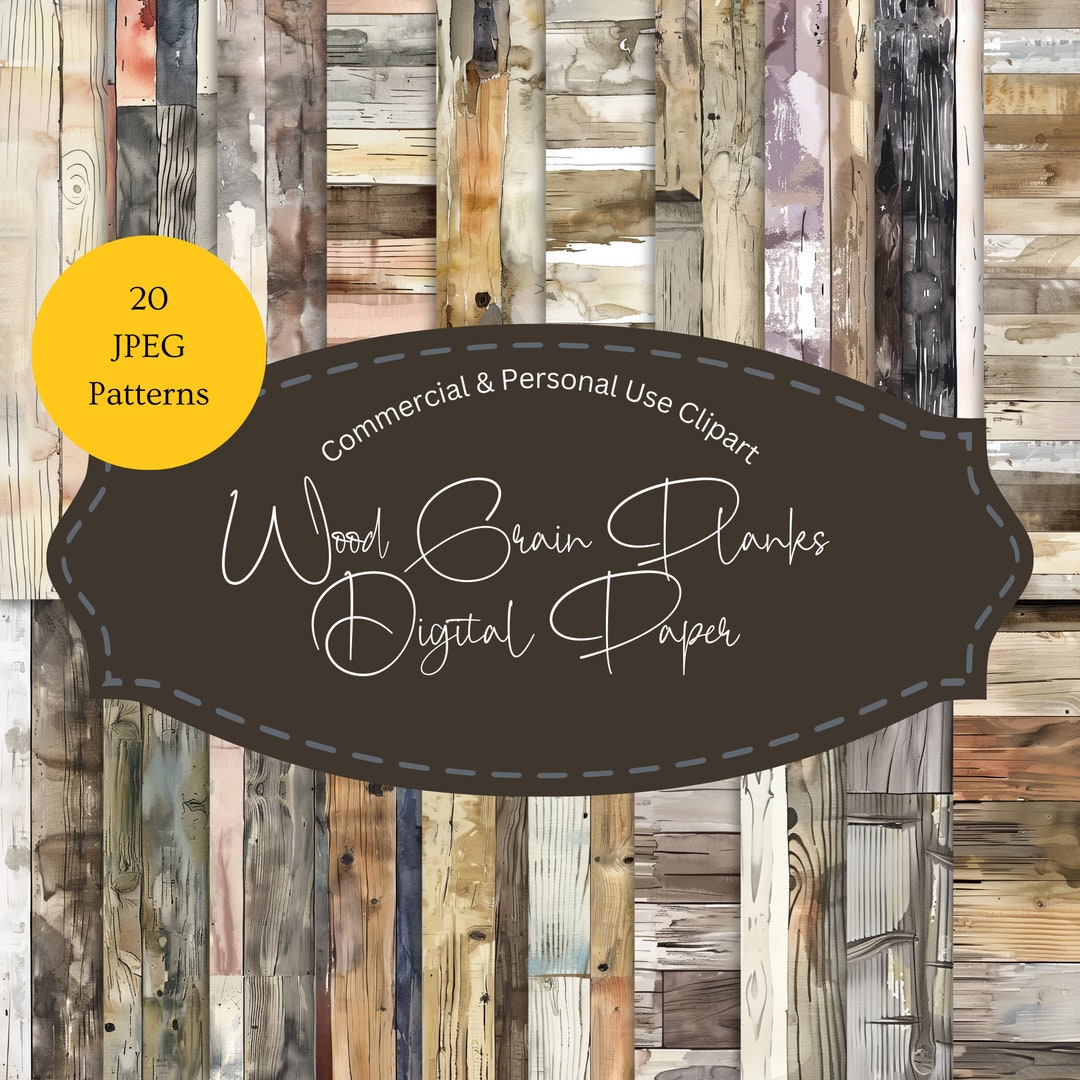 Wood Grain Planks Digital Paper | Digital Paper Pack Wood | Distressed ...