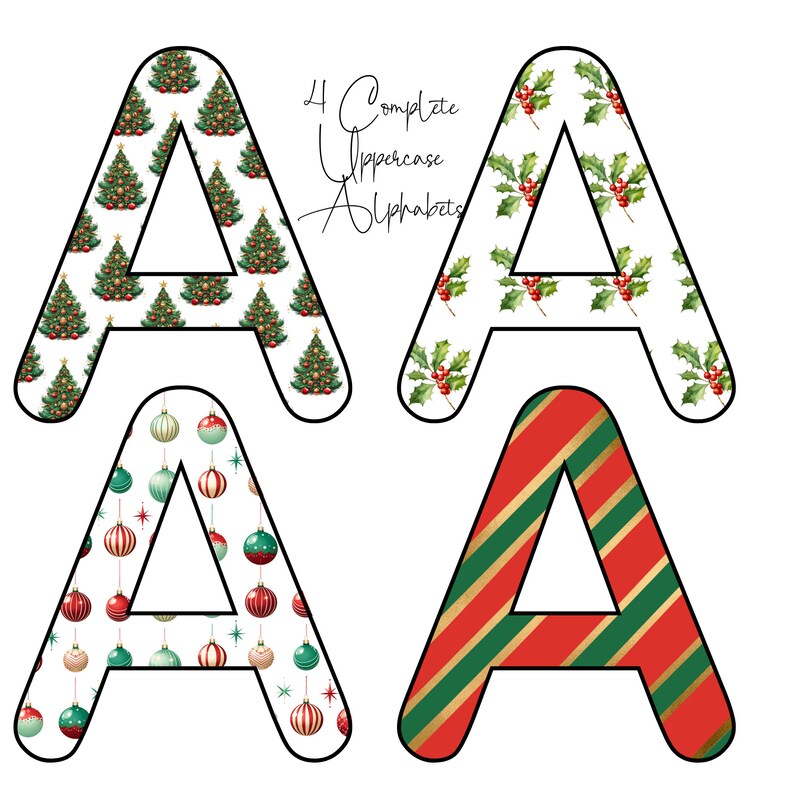 Christmas Letter Clipart PNG | Christmas Alphabet Clipart | Christmas ...